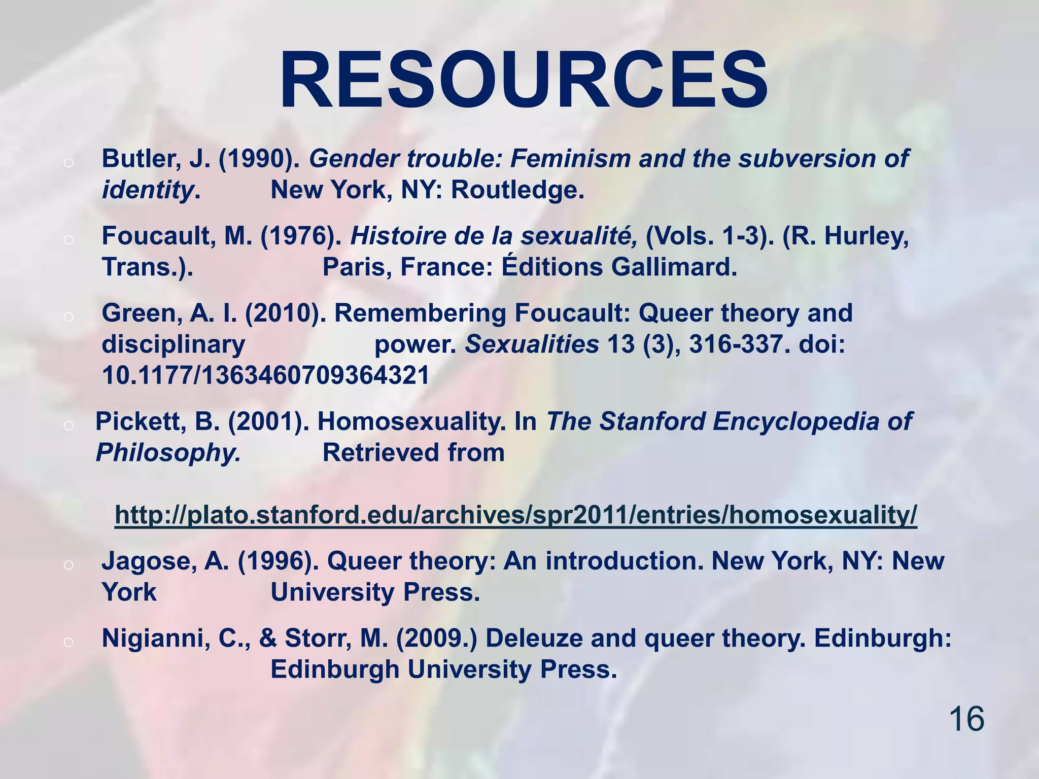 Queer theory powerpoint presentation october 2014 | PPTX