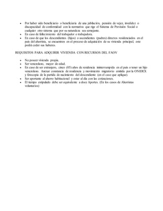 Que es el faov | DOCX