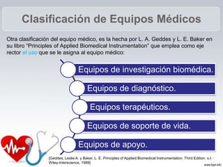 Que es Instrumentacion Biomedica y Clasificacion de Equipos Medicos | PPTX