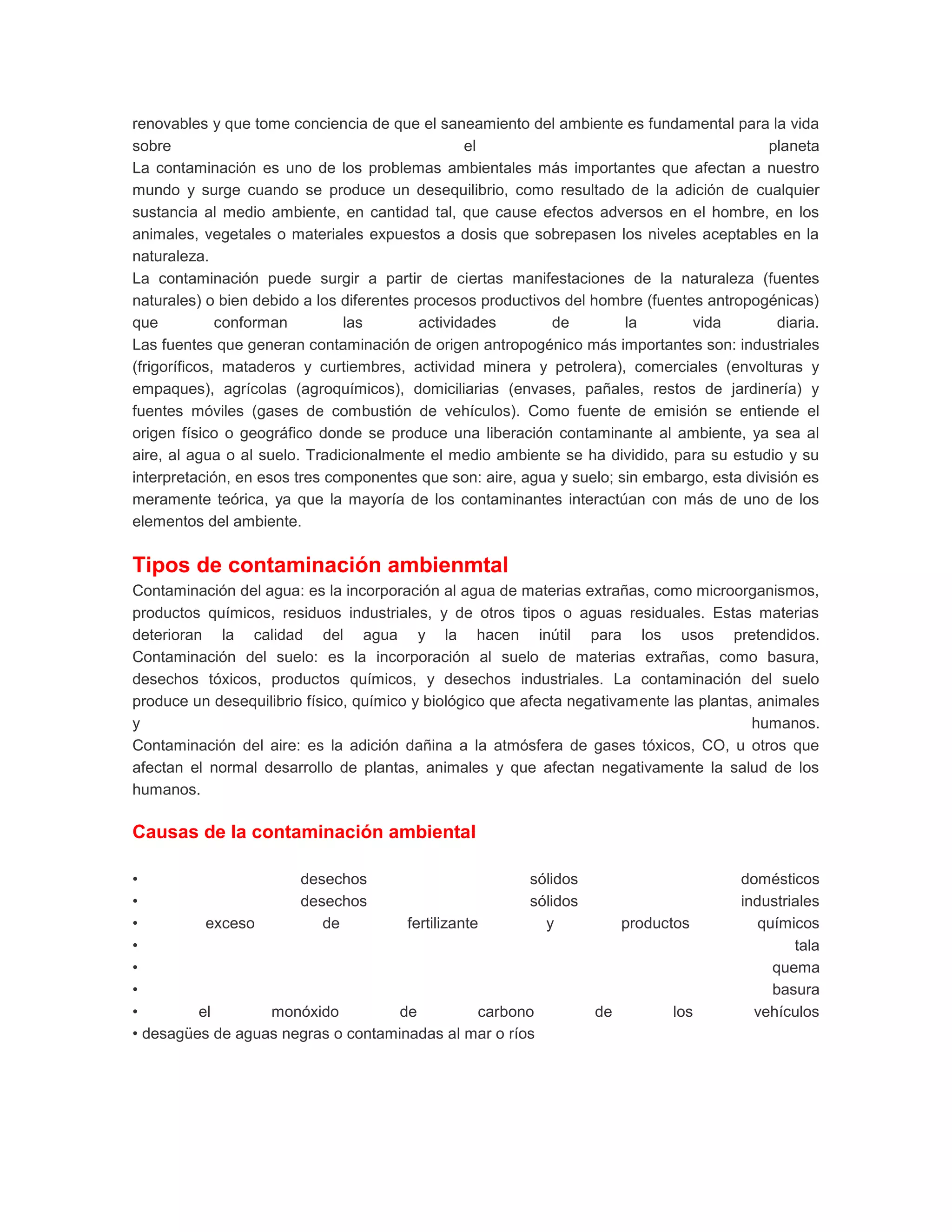 Que es la contaminación | PDF