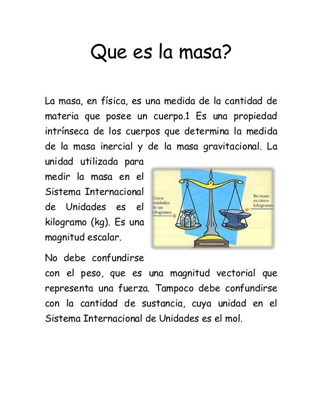Que es la masa