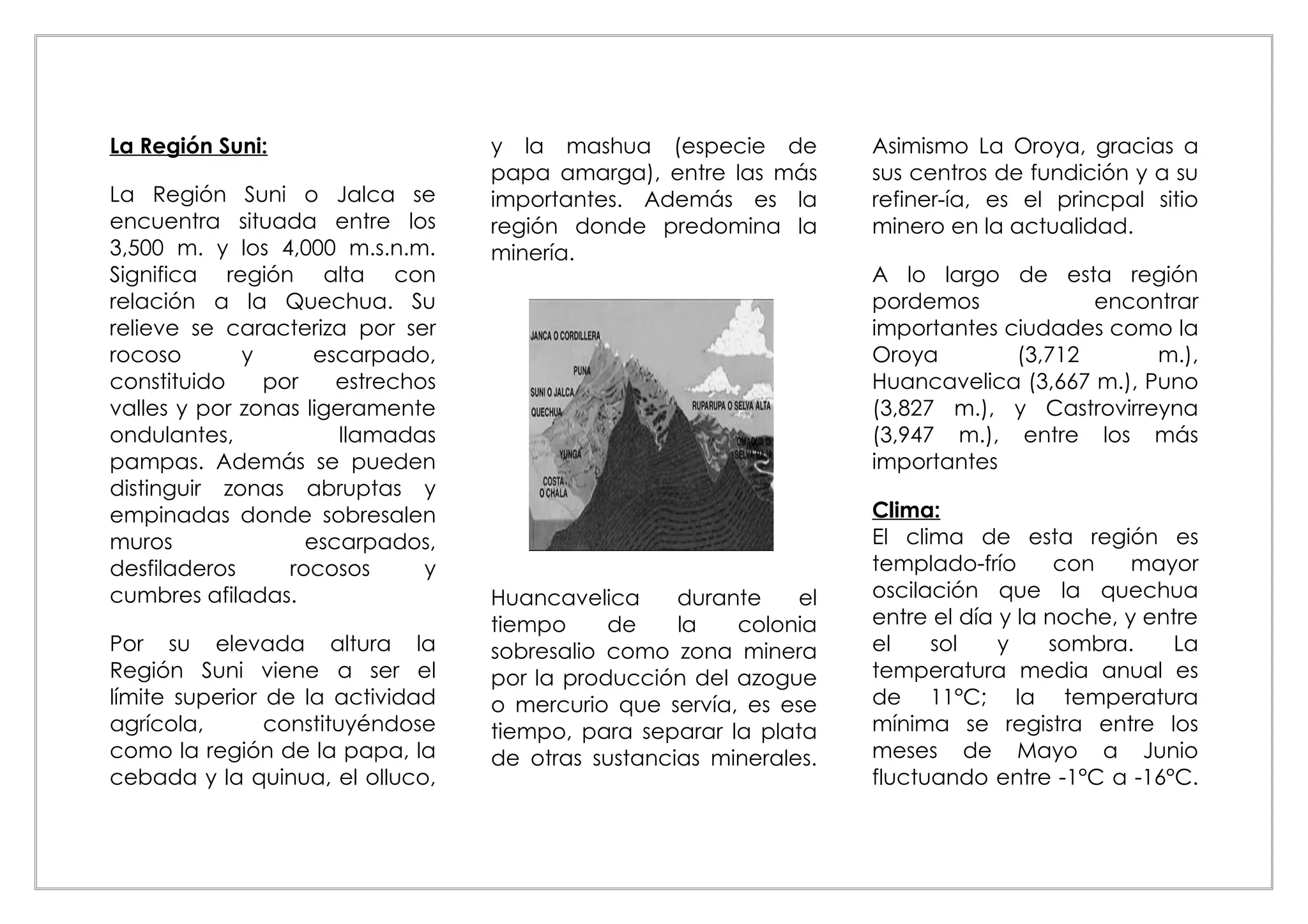 Que es la región janca o cordillera | DOC
