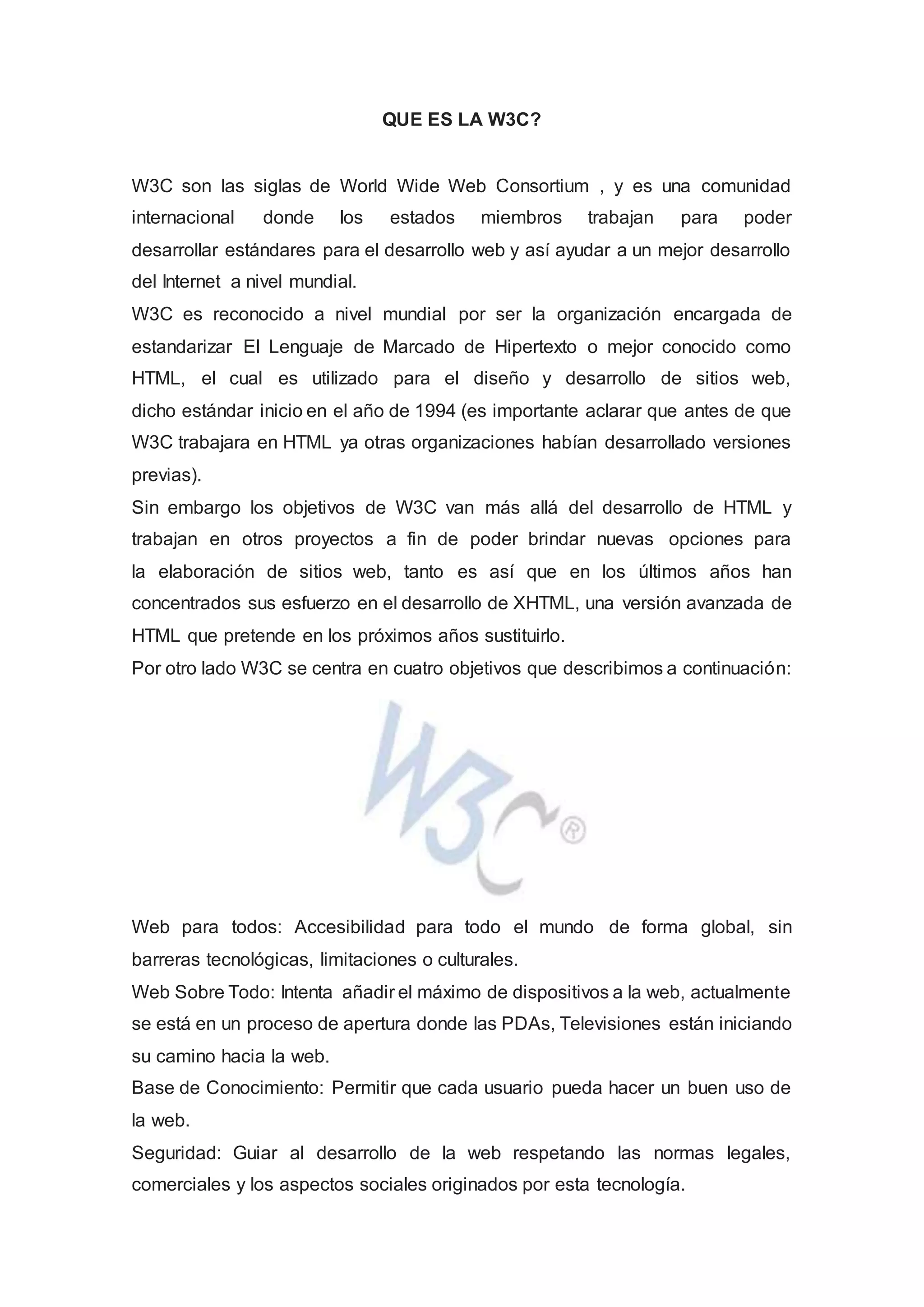 Que es la W3C | DOCX