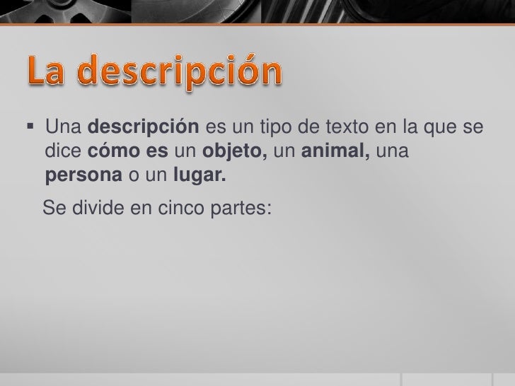 Que ES Una Descripcion