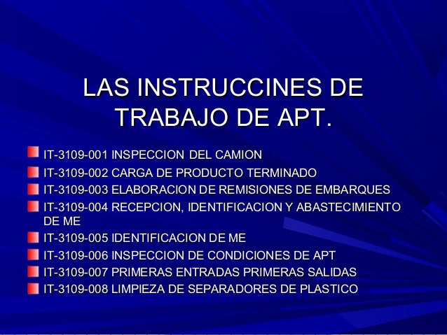 Que es una instrucción de trabajo