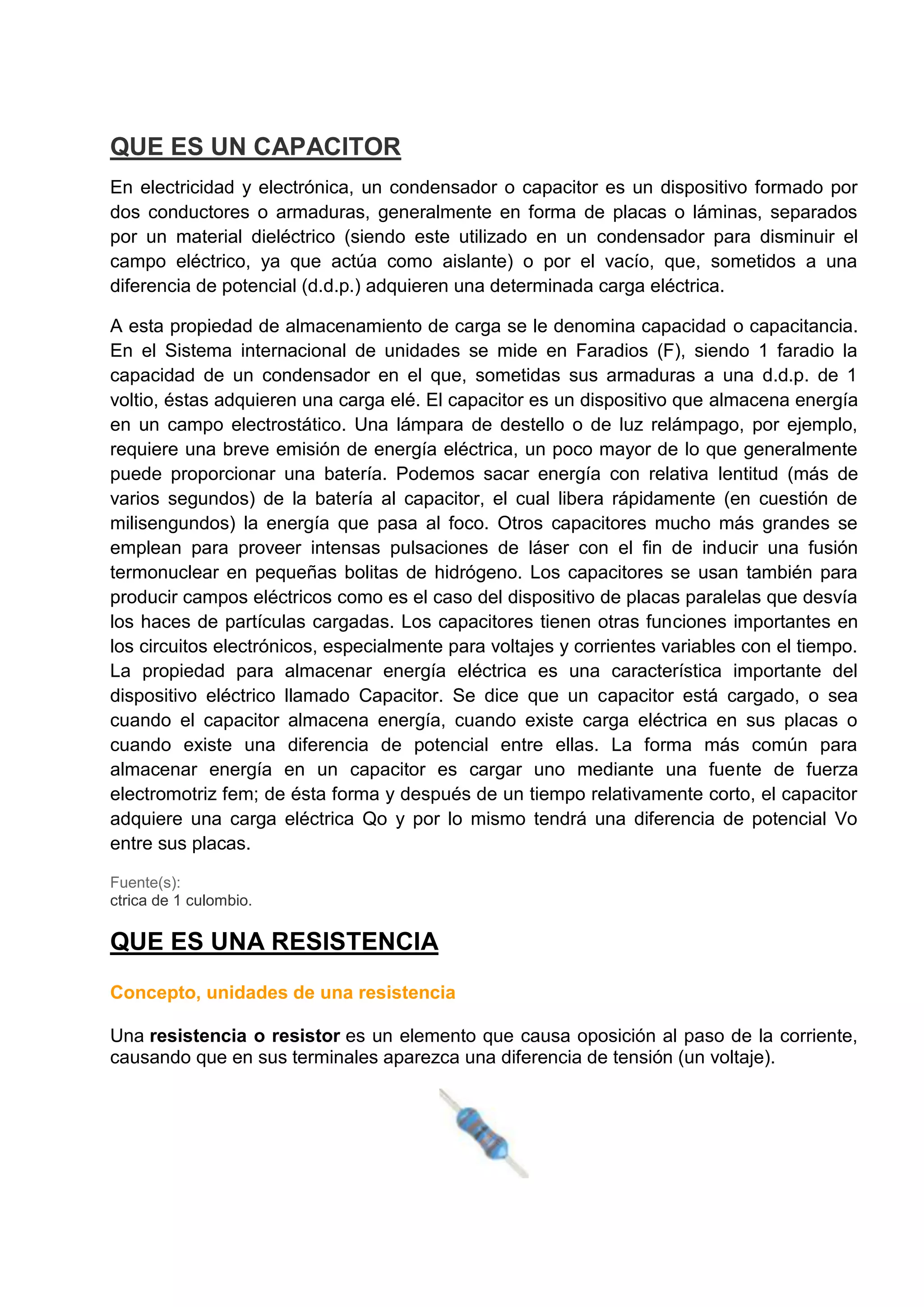 Que es un capacitor | DOCX