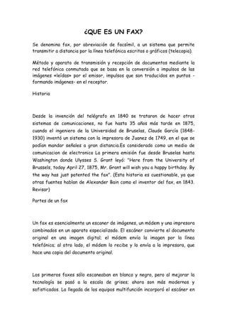 Que es un fax | DOCX