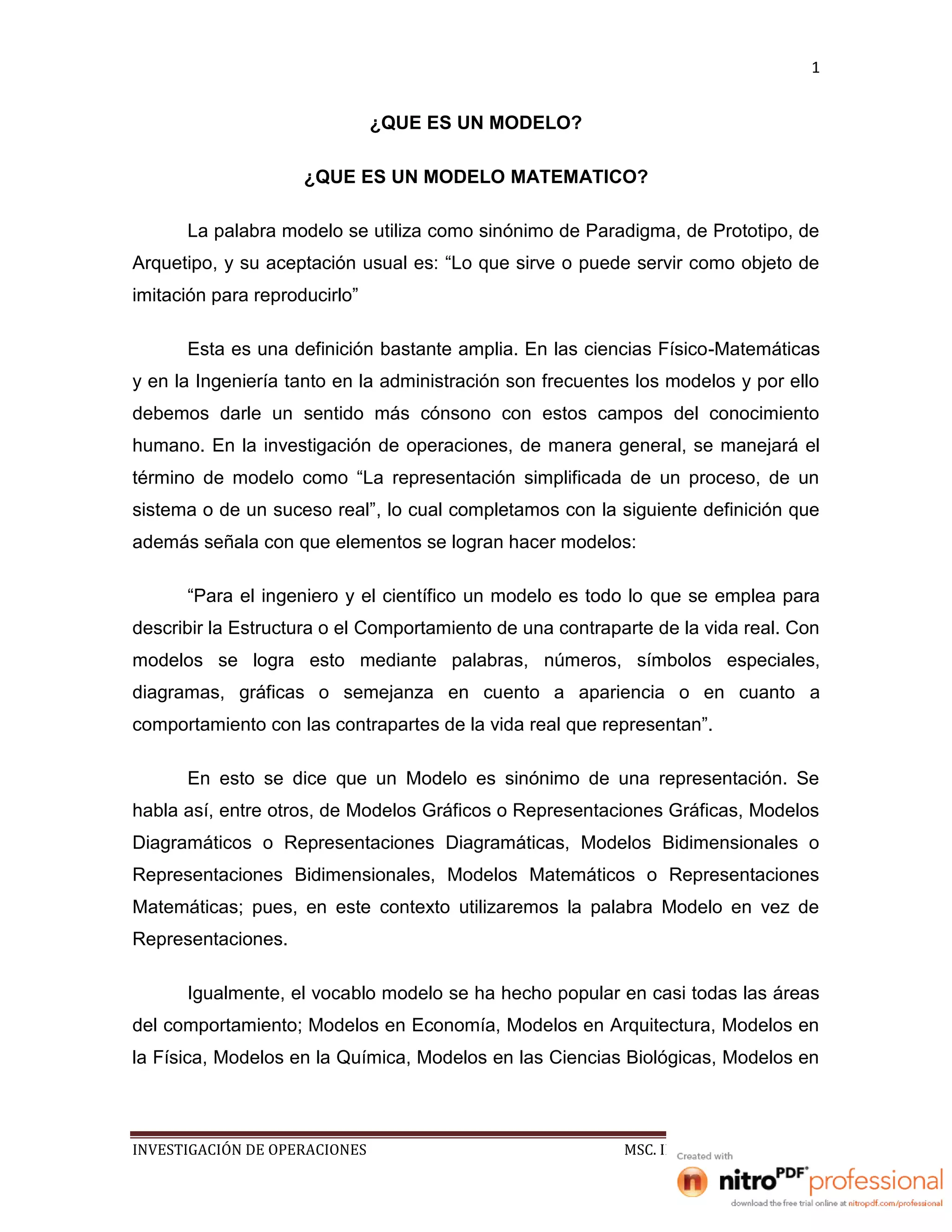 Que es un modelo Matemático | PDF