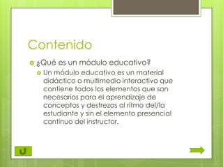 Que es un modulo educativo y cual es | PPT