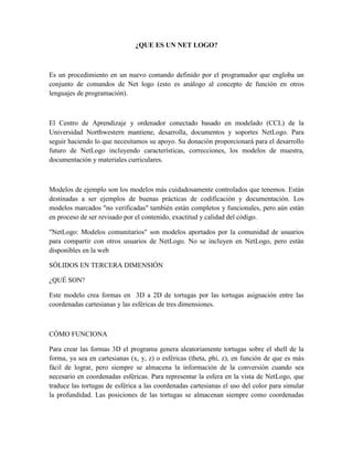 Que es un net logo en 3 d | PDF