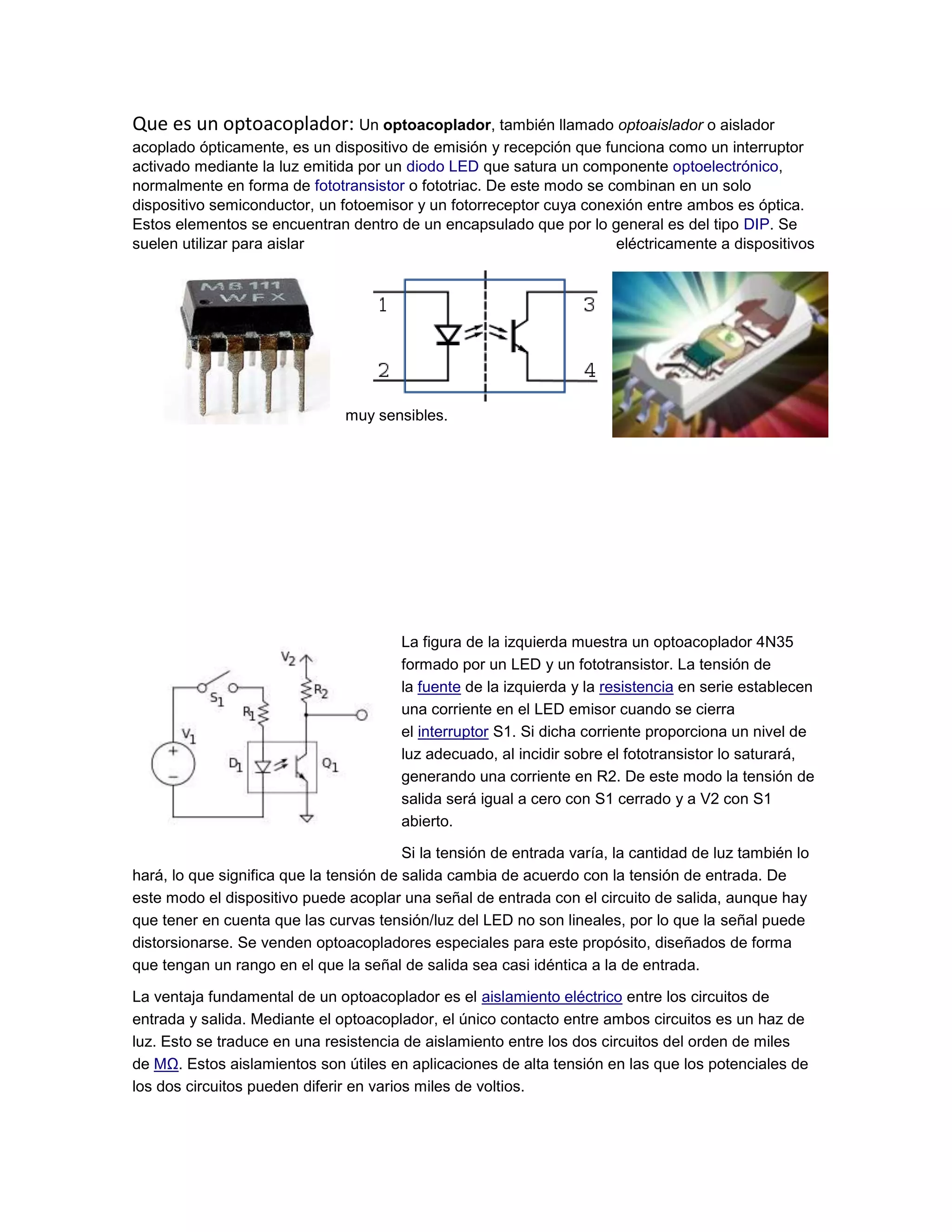 Que es un optoacoplador | DOCX