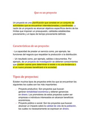 Que es un proyecto | DOCX
