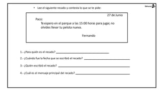 Que es un recado para niños | PDF