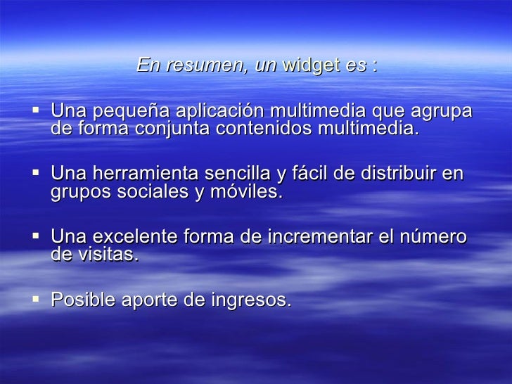 Que es un widget y cómo lo uso Que es un widget y cómo lo uso