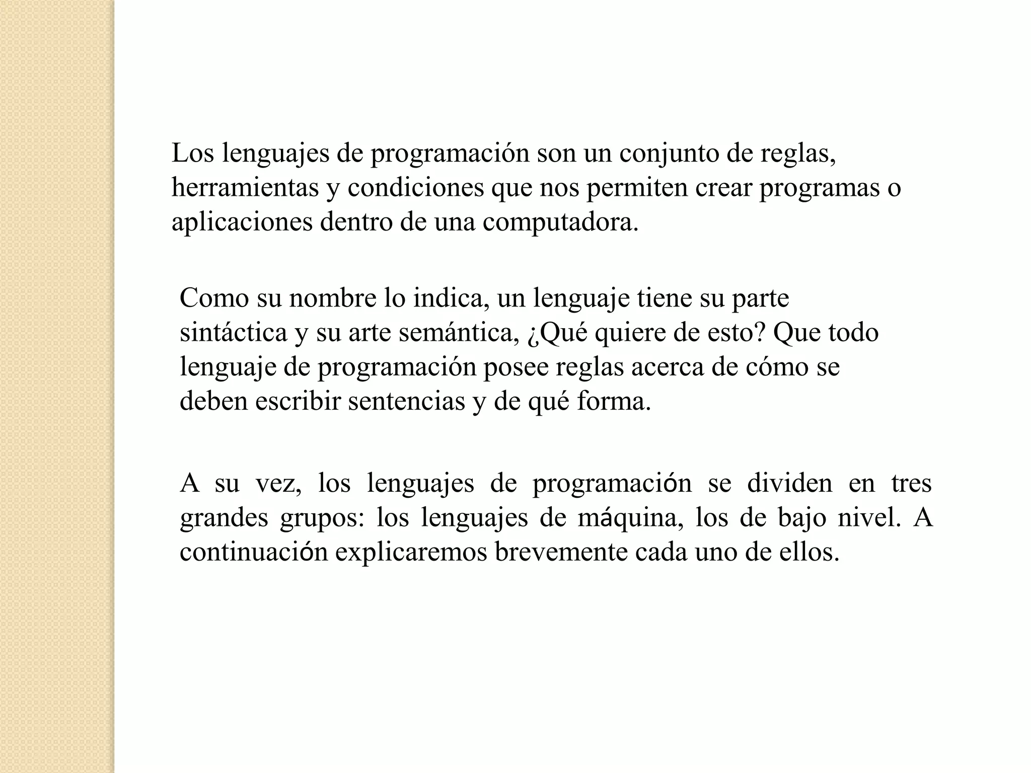 Que es y tipos de programacion | PPT
