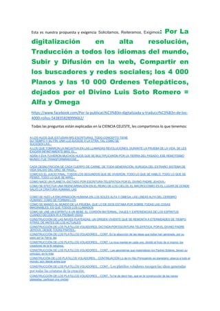 ¿QUÉ DICE, EXPLICA O ENSEÑA LA CIENCIA CELESTE O ESCRITURA TELEPÁTICA ...
