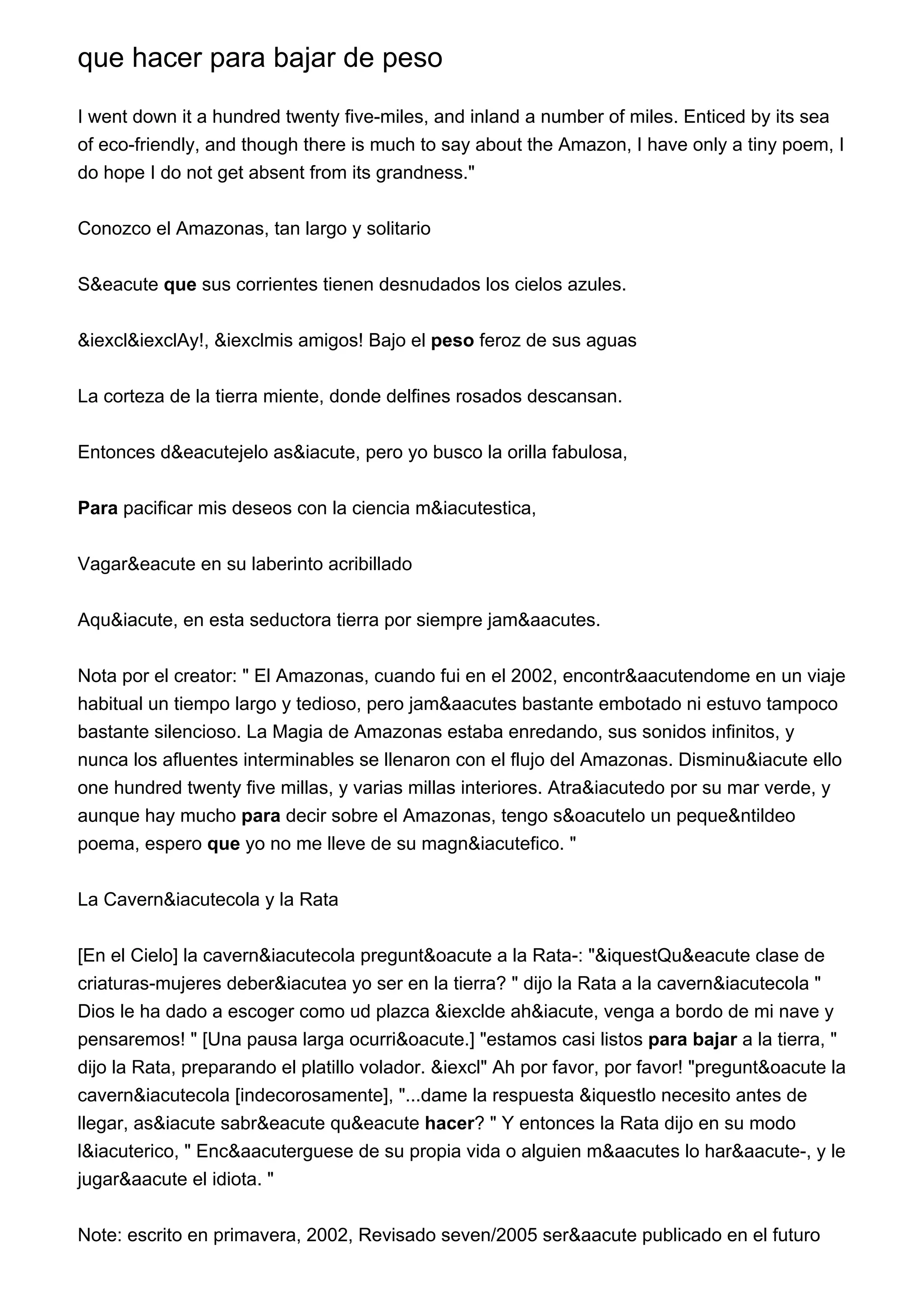 Que Hacer Para Bajar De Peso Pdf 