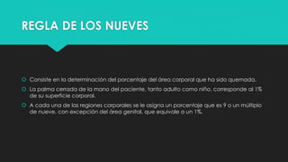 Quemaduras con fuego pediatricas | PPTX