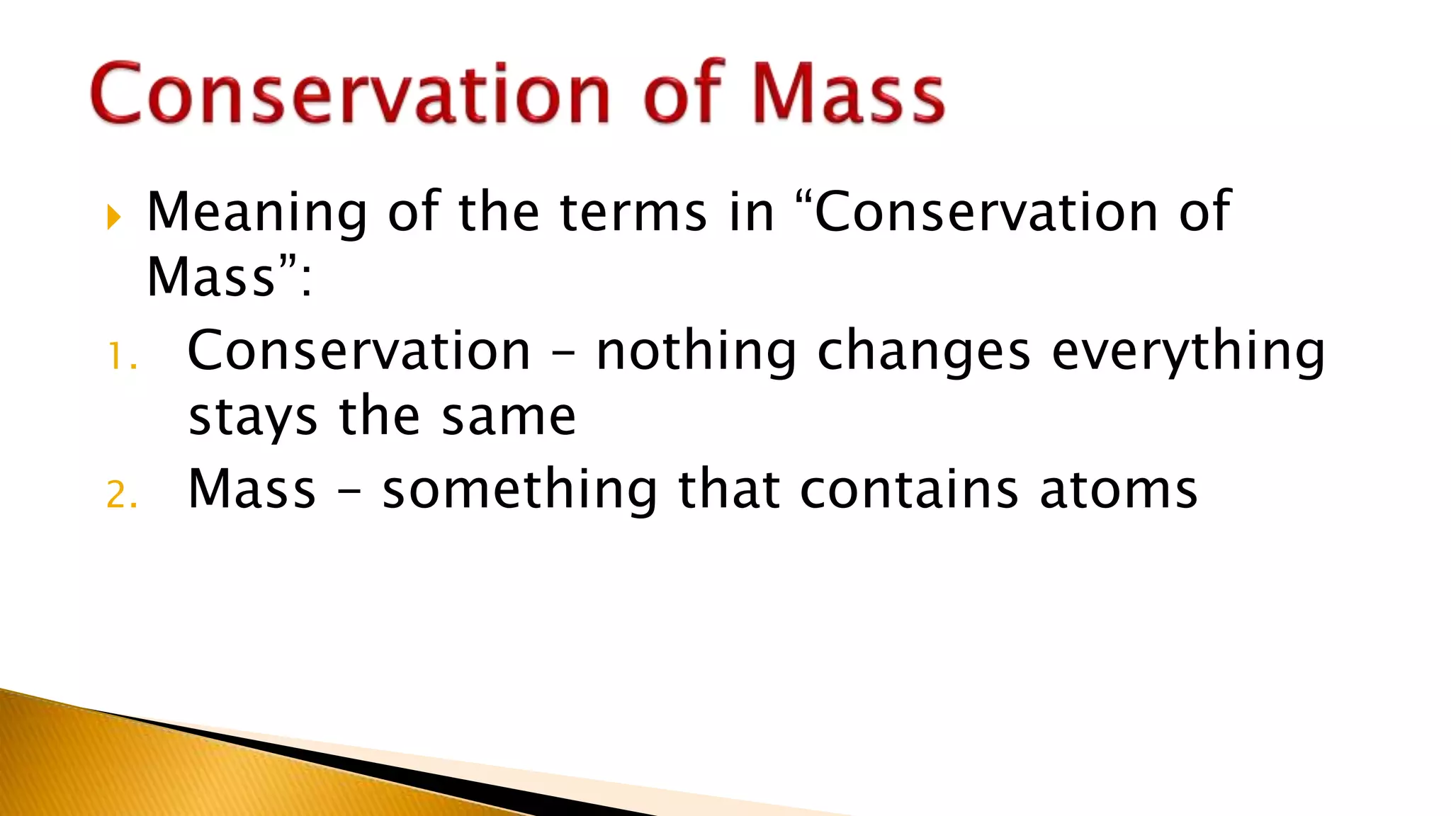 LAW OF CONSERVATION OF MASS | PPTX