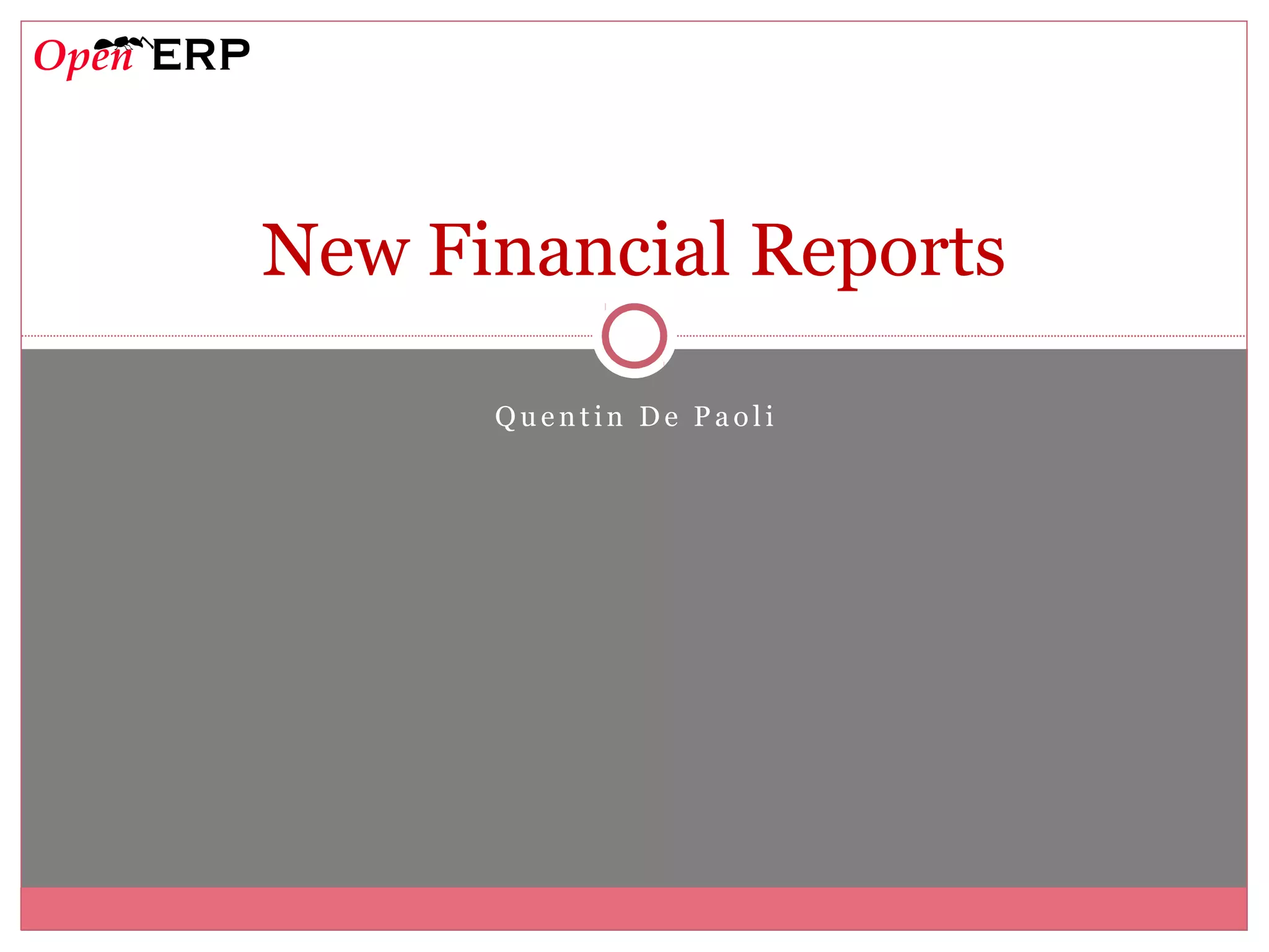 OpenERP - New financial reports | PPT