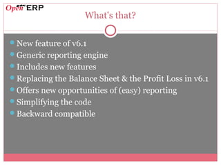 OpenERP - New financial reports | PPT