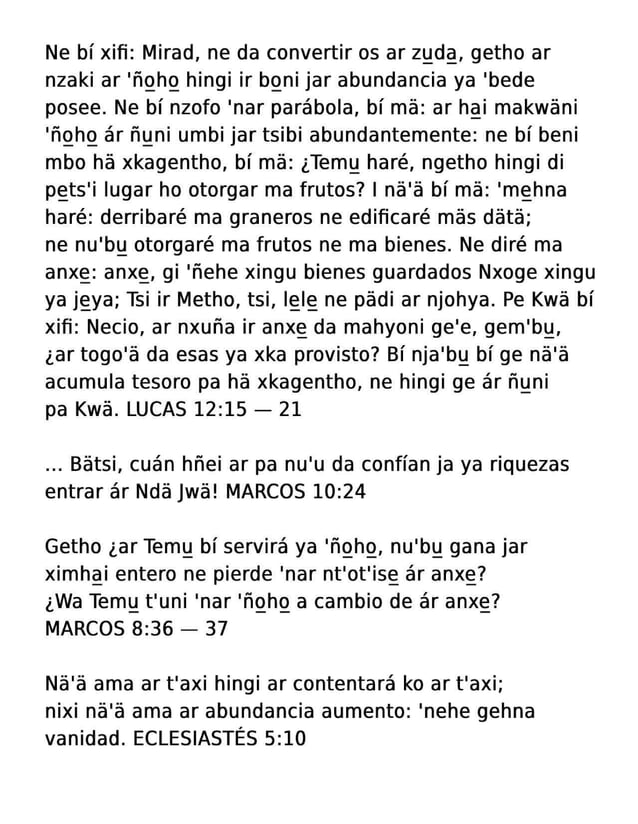 Queretaro Otomi True Riches Tract | PDF