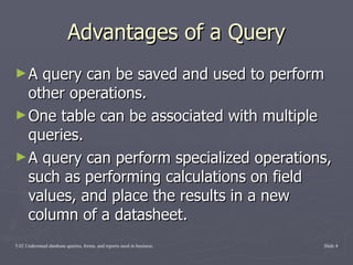 Queries | PPT | Databases | Computer Software and Applications