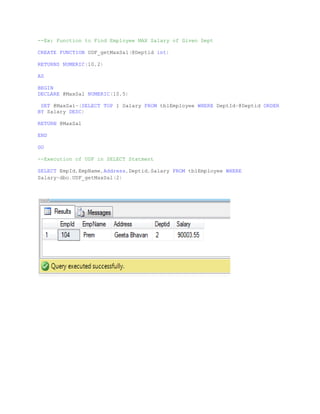 Queries assignment udf_and_triggers | PDF