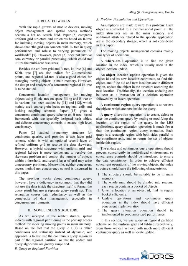 QUERY AS REGION PARTITION IN MANAGING MOVING OBJECTS FOR CONCURRENT CONTINUOUS QUERY | PDF