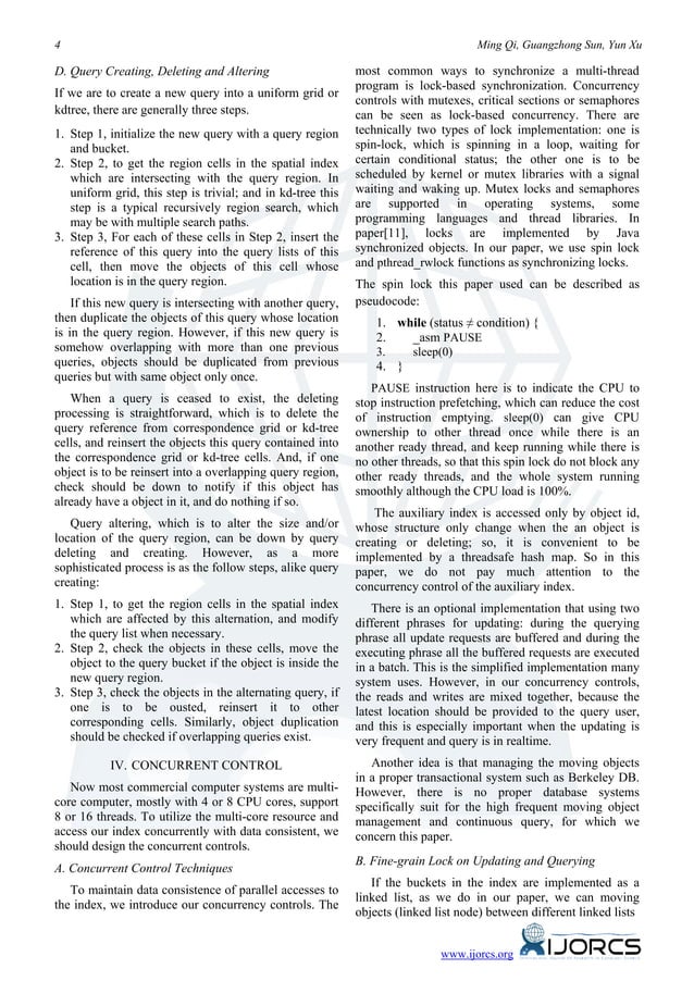 QUERY AS REGION PARTITION IN MANAGING MOVING OBJECTS FOR CONCURRENT CONTINUOUS QUERY | PDF