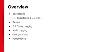 Query and audit logging in cassandra | PPT