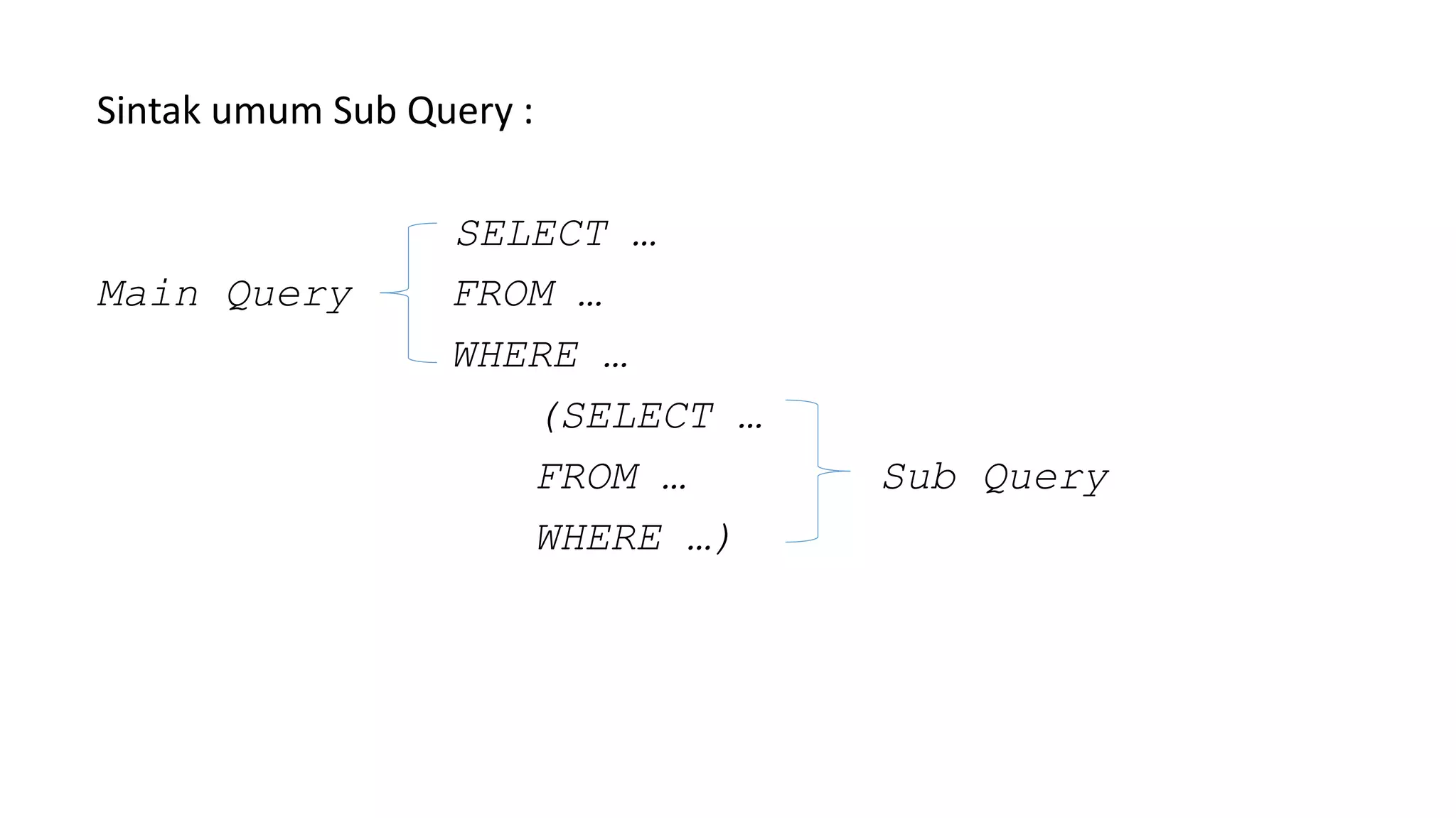 Materi SQL Query Berjenjang | PDF