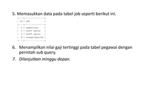 Materi SQL Query Berjenjang | PDF