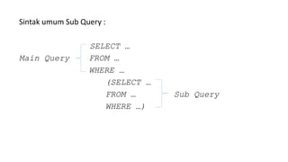 Materi SQL Query Berjenjang | PDF
