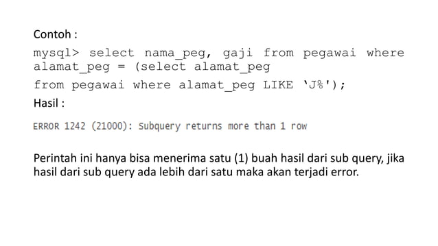 Materi SQL Query Berjenjang | PDF