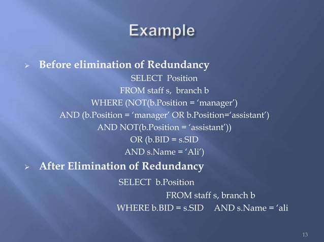 Query decomposition in data base | PPTX