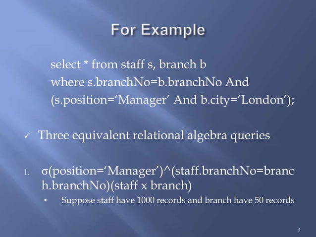 Query decomposition in data base | PPTX