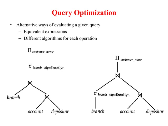 Query evaluation and optimization | PPTX