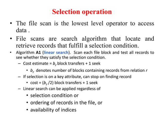 Query evaluation and optimization | PPTX