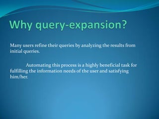 Query expansion_group42_ire | PPT