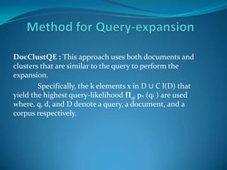 Query expansion_group42_ire | PPT
