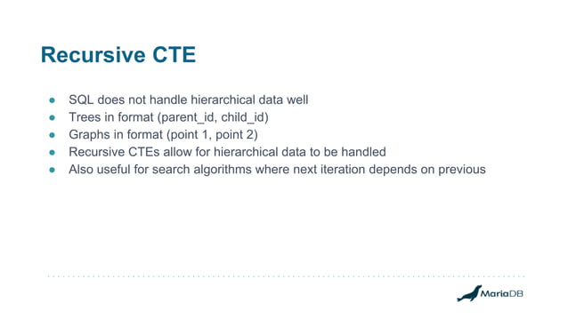 Query hierarchical data the easy way, with CTEs | PPT