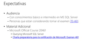 Consultas en MS SQL Server 2012 | PPTX