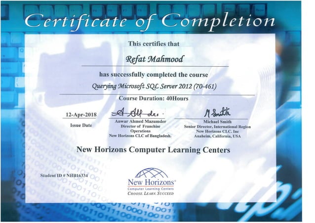 Querying Ms Sql Server 70 461 Certificate Pdf