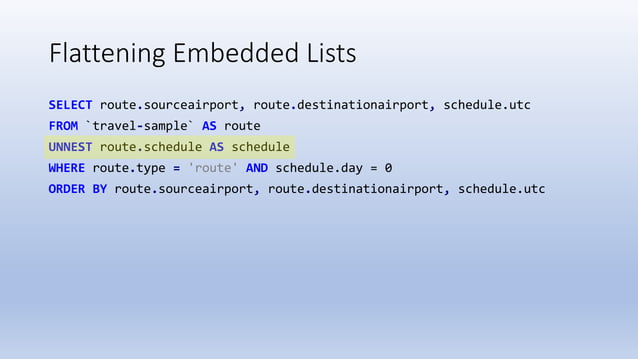Querying Nested Json Data Using N1ql And Couchbase Ppt