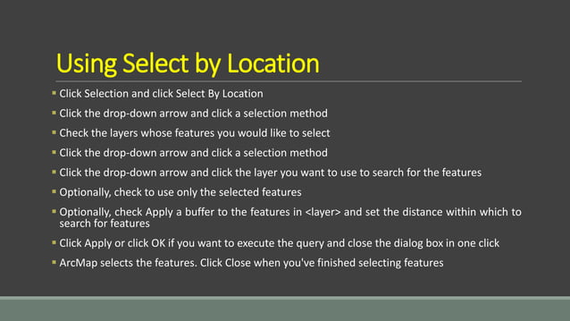 Querying The Data And Selecting Features In Arc Gis Ppt