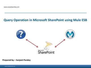 Query Operation in Microsoft SharePoint using Mule ESB | PPTX