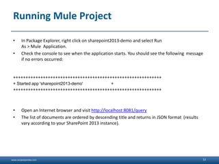 Query Operation in Microsoft SharePoint using Mule ESB | PPTX