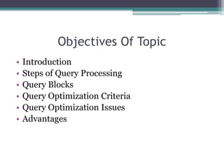 Query optimization | PPTX