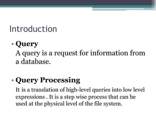 Query optimization | PPT
